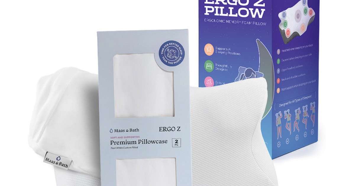 Maas & Bath Ergo Z Pillow & 2X Fitted Cover - OFFICIAL STORE | Maas ...