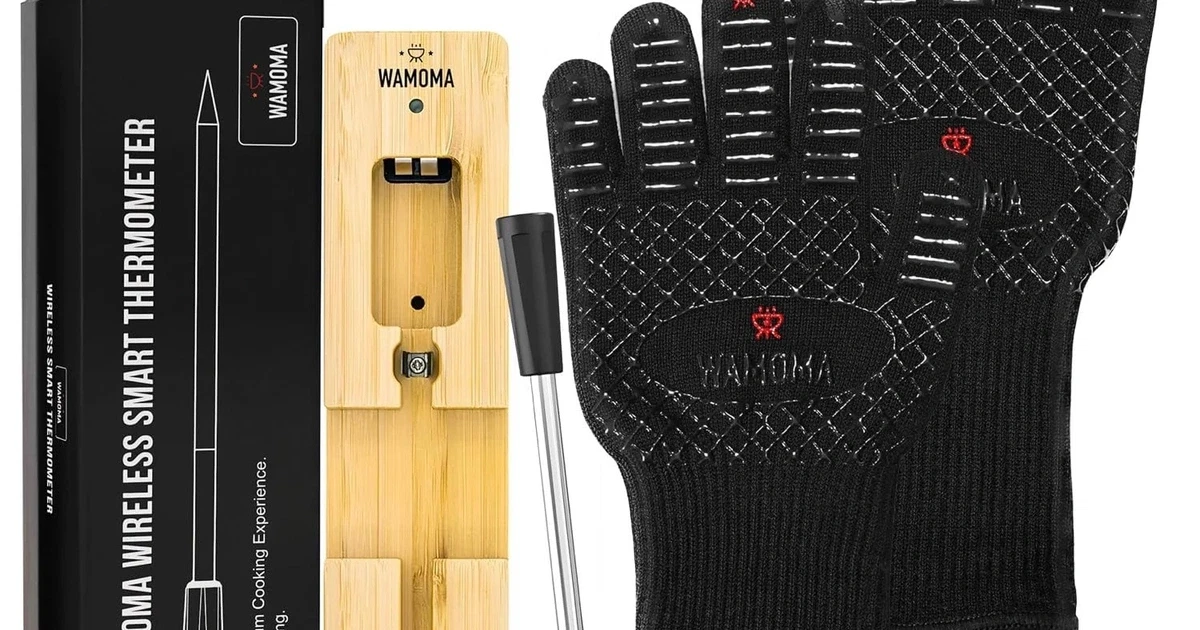 Wamoma Grill Master Kit – Heat-Resistant Gloves & Wireless Meat ...